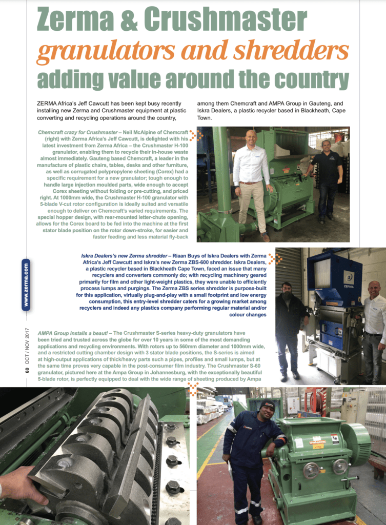 Zerma & Crushmaster granulators and shredders adding value around the ...